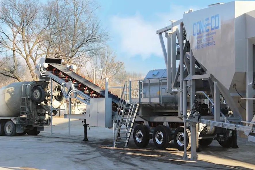 Con-E-Co Mobile Twin Shaft Concrete Batch Plant | Construction Equipment