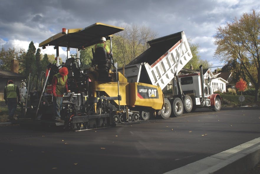 Cat AP500F/AP555F Asphalt Pavers | Construction Equipment