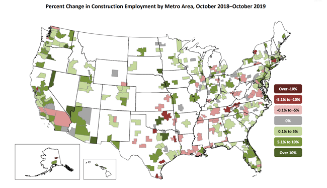 Employment Grew in 65% of Metro Regions | Construction Equipment